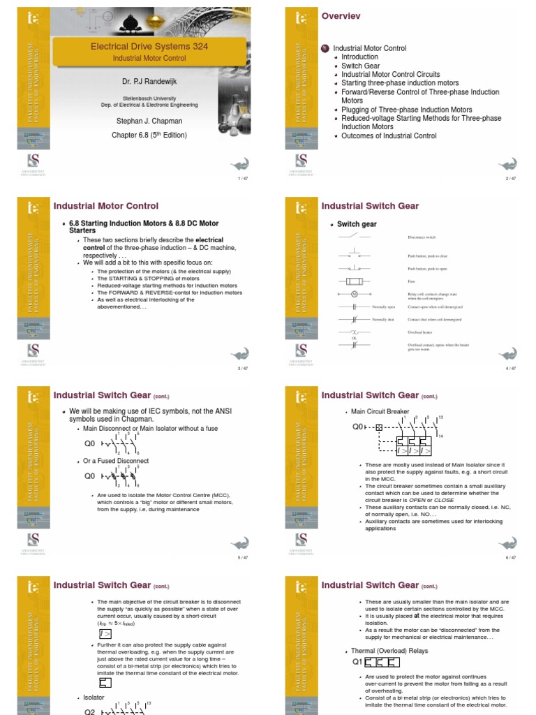 Electrical Drive Systems 324: Overviev | PDF | Switch | Electric Motor