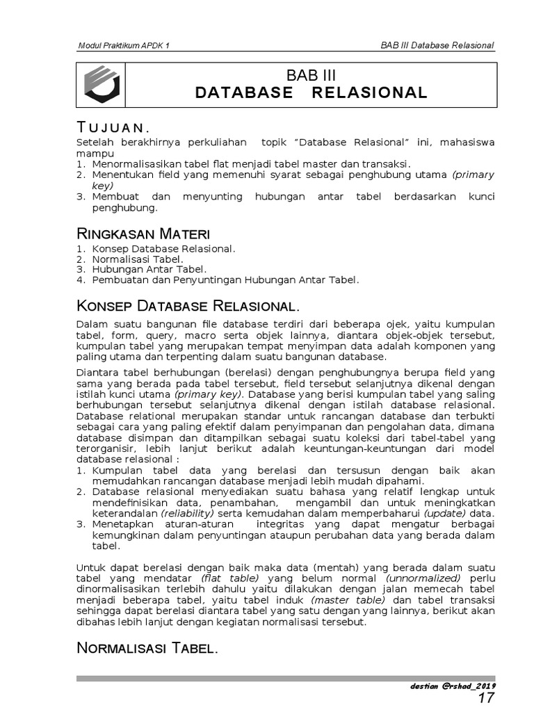 BAB 3 Database Relasional | PDF