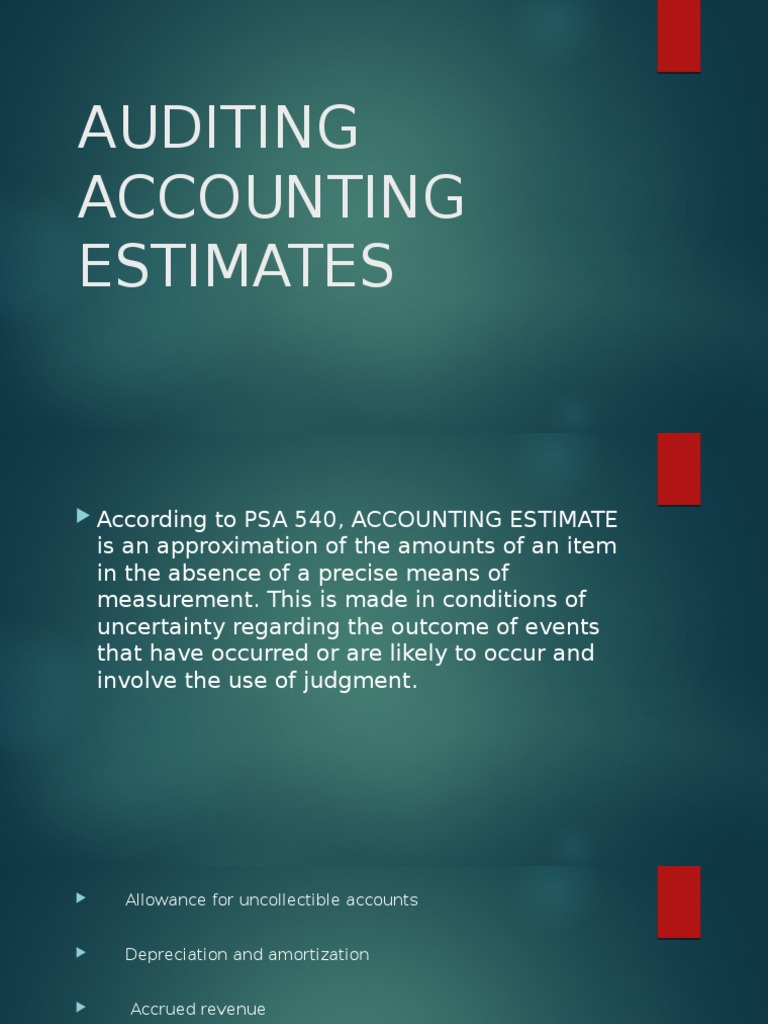 Auditing Accounting Estimates | PDF | Financial Audit | Internal Audit