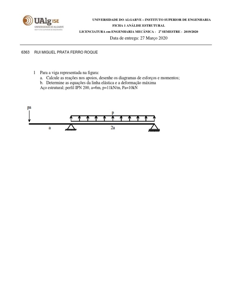 Análise Estrutural de Vigas IPN 200 | PDF | Viga | Análise estrutural