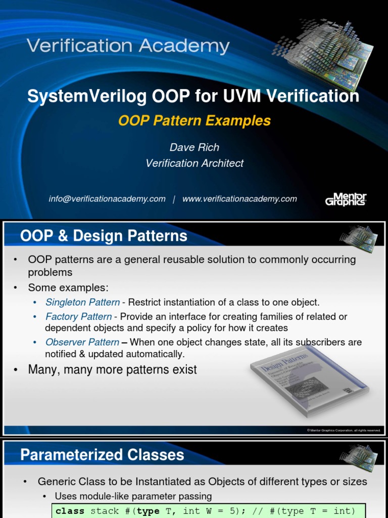 Course Systemverilog Oop For Uvm Verification Session3 Oop Design Pattern Examples Drich | PDF ...