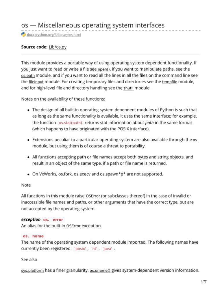 Os Miscellaneous Operating System Interfaces | PDF | Operating System ...