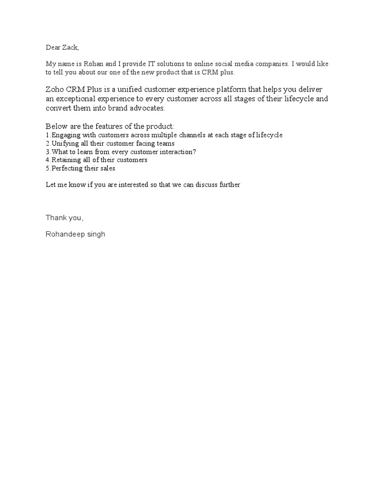 Dear Zack | PDF | Business