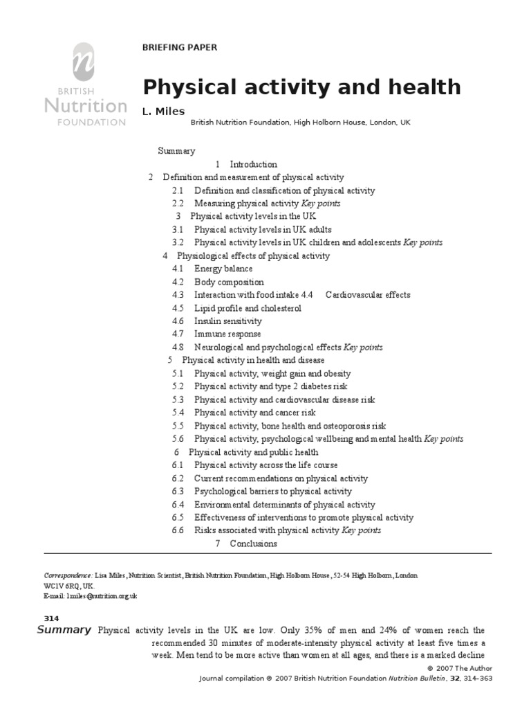101 - Physical Activity and Health | PDF | Physical Fitness | Obesity