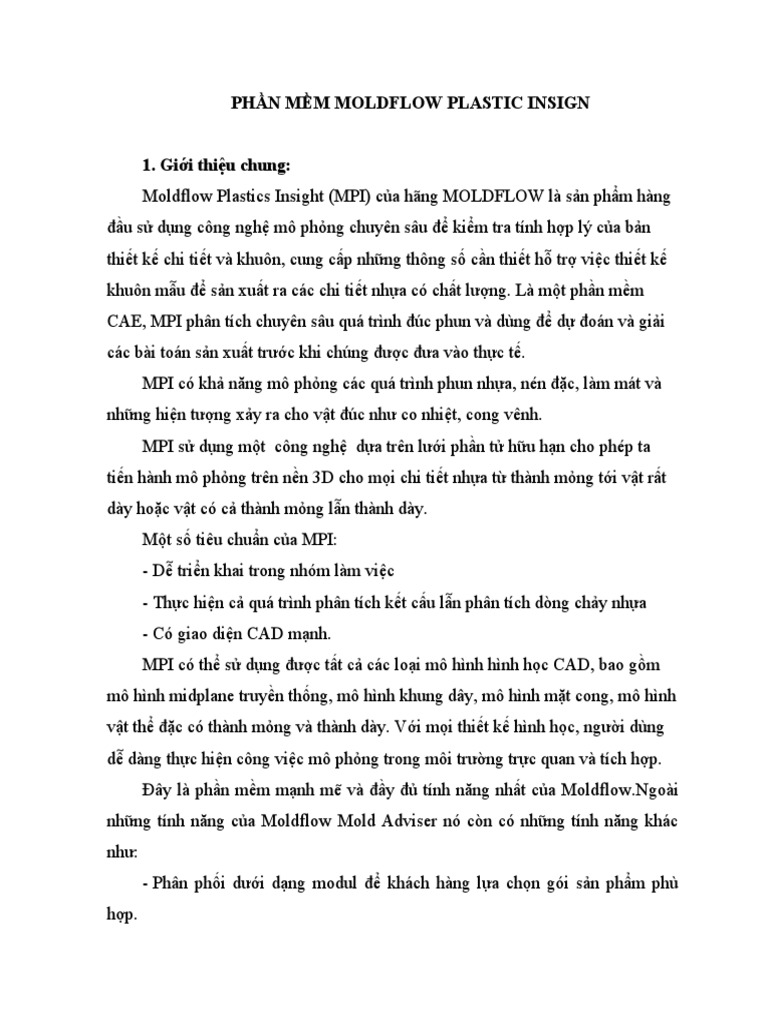 MoldFlow MPI | PDF