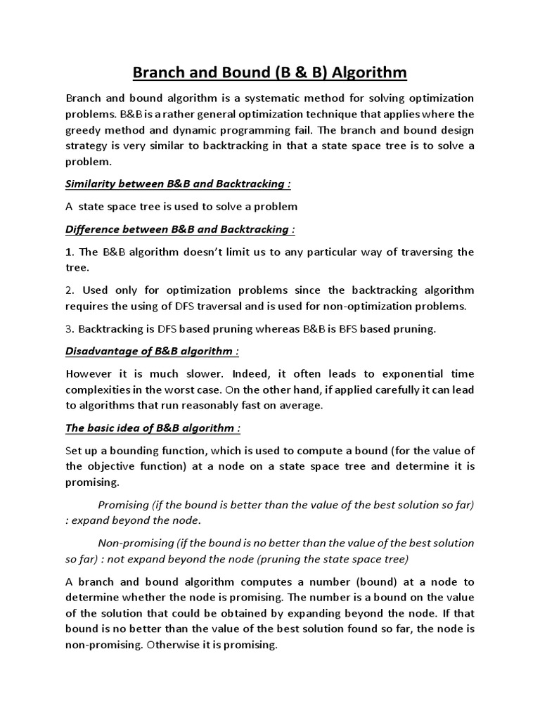 Branch and Bound: Introduction | PDF