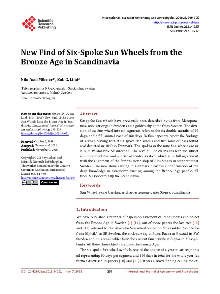 MORNER New Find of Six-Spoke Sun Wheels From The Bronze Age in ...