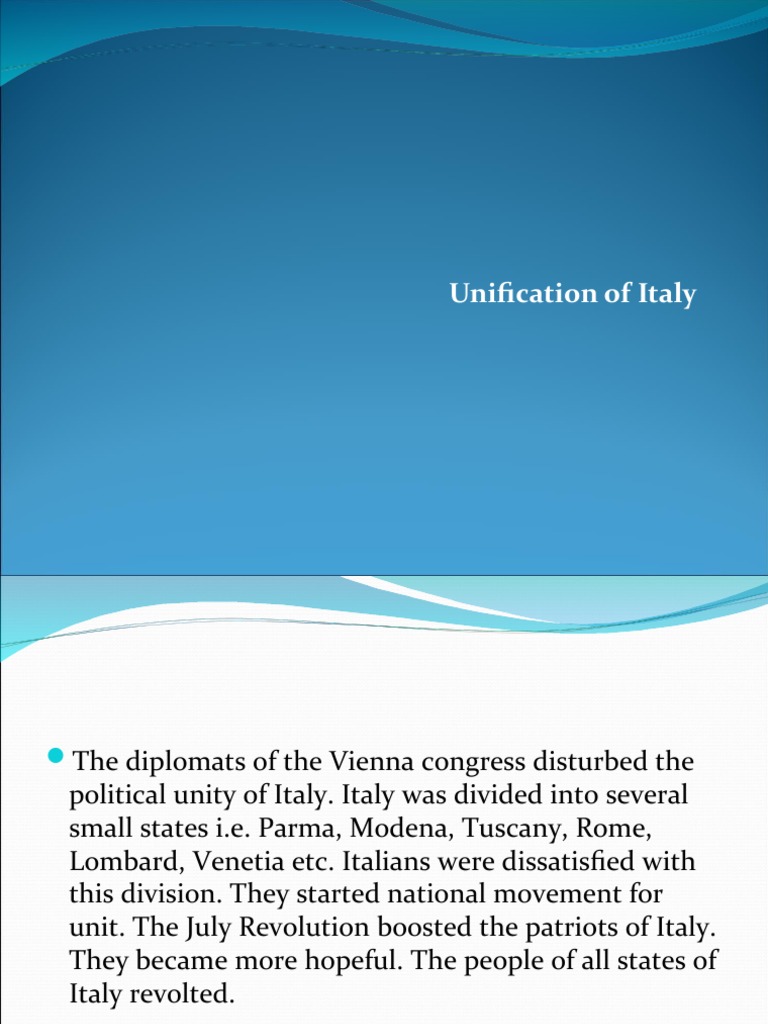 Unification of Italy | PDF | Italy | First French Empire