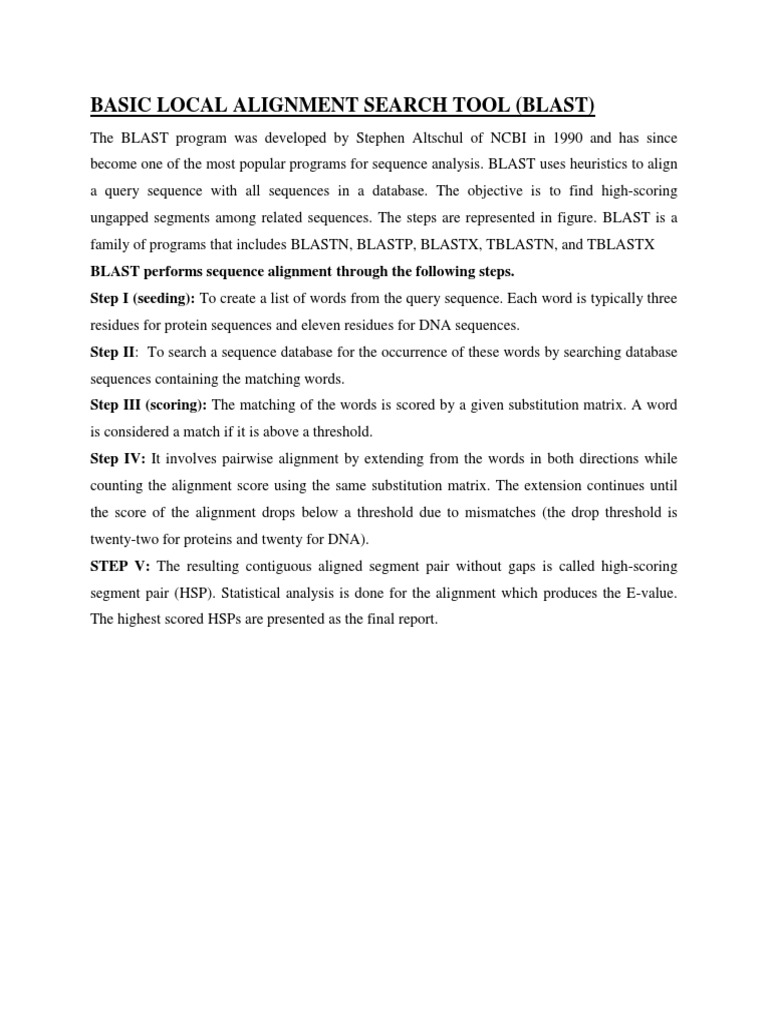 Basic Local Alignment Search Tool (Blast) | PDF | Sequence Alignment ...