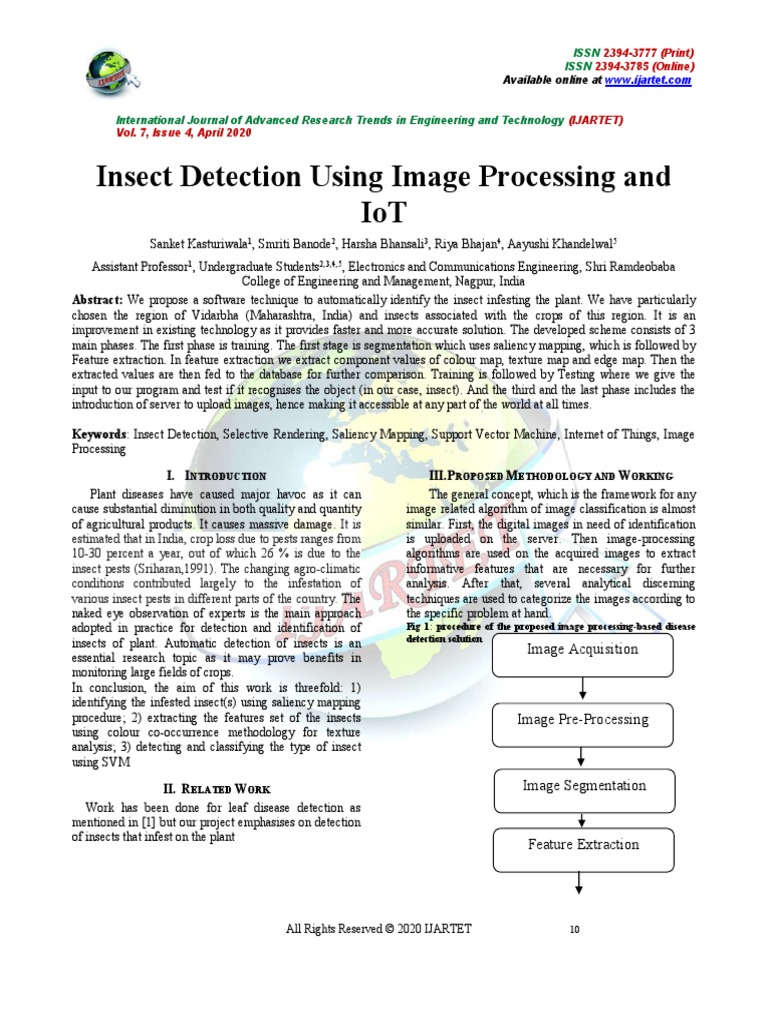 Insect Detection Using Image Processing and IoT | PDF | Image ...
