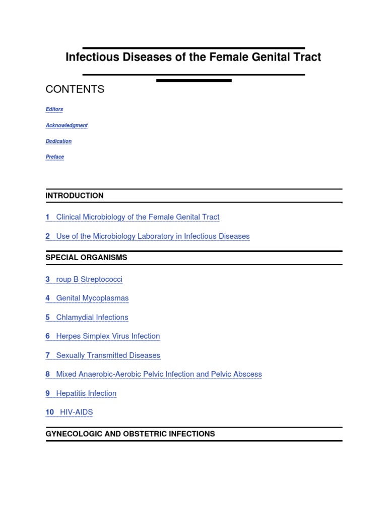Infectious Diseases of The Female Genital Tract | PDF | Streptococcus ...