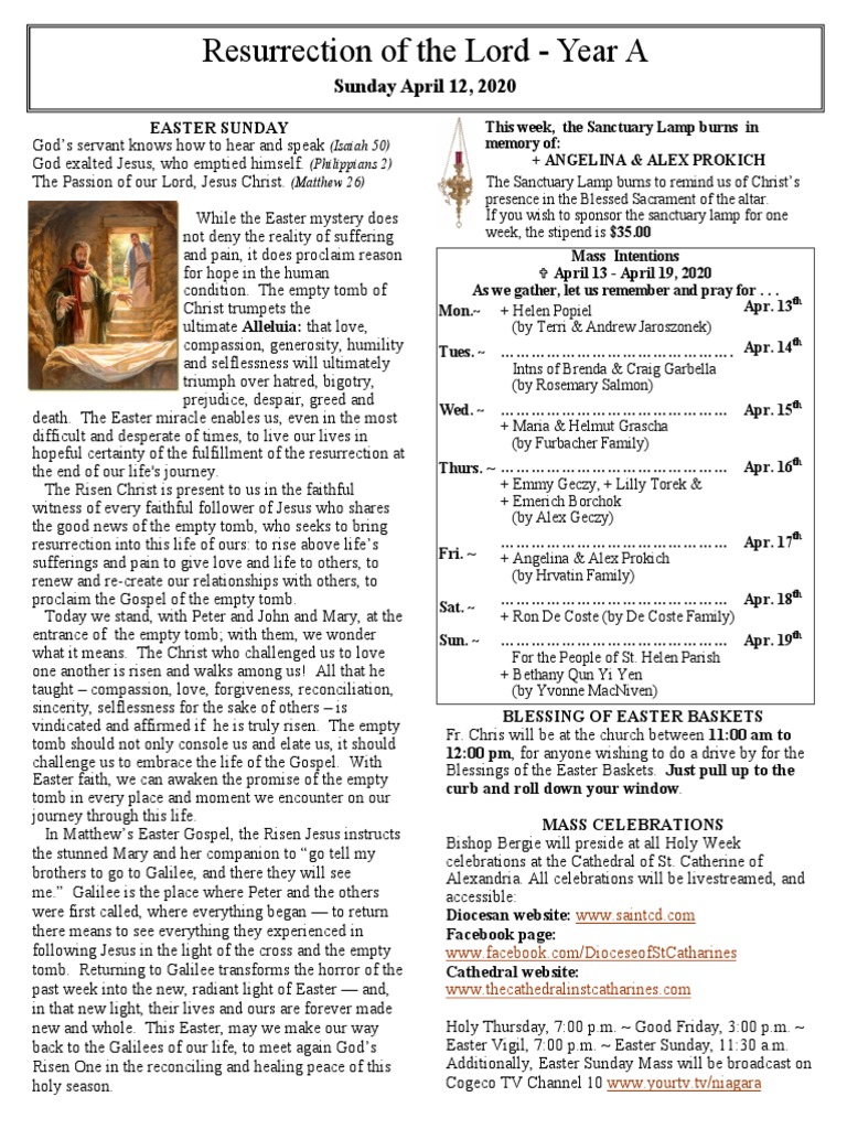 Easter Sunday Reflections and Events | PDF | Resurrection Of Jesus ...