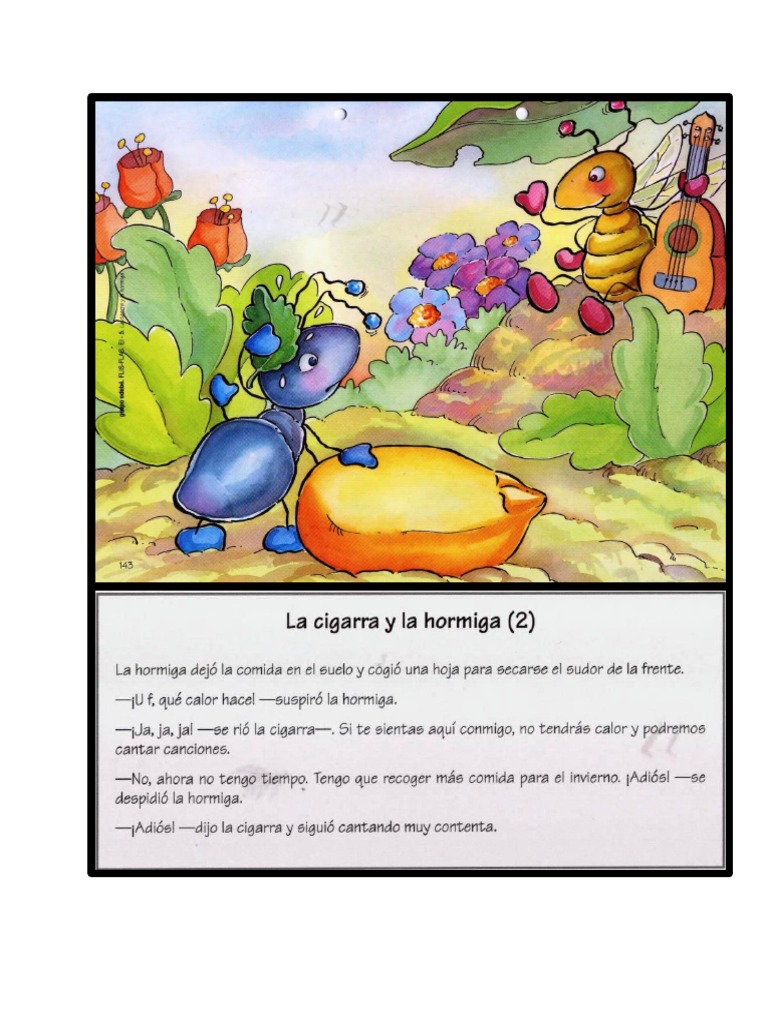 Fabulas de La Hormiga y La Cigarra | PDF