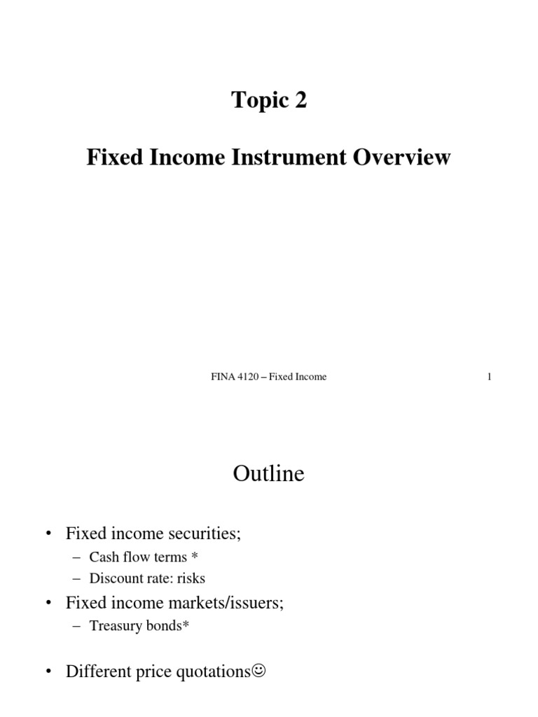 Topic 2 Fixed Income Instrument Overview | PDF | Fixed Income ...