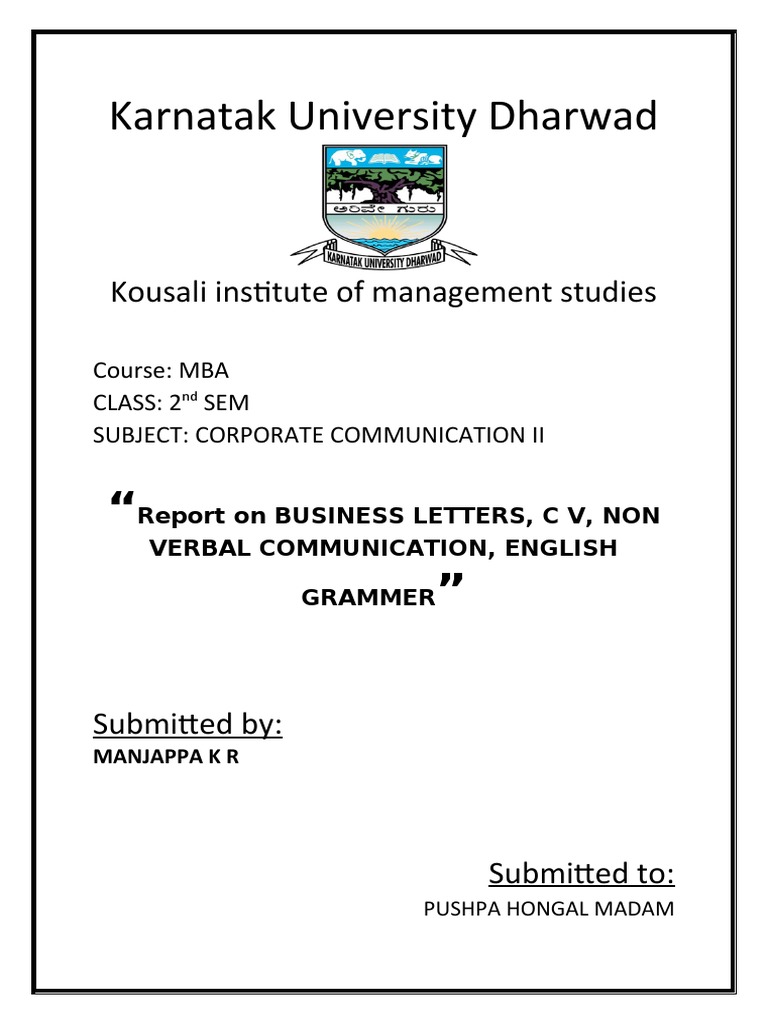 Karnataka University Dharwad | PDF