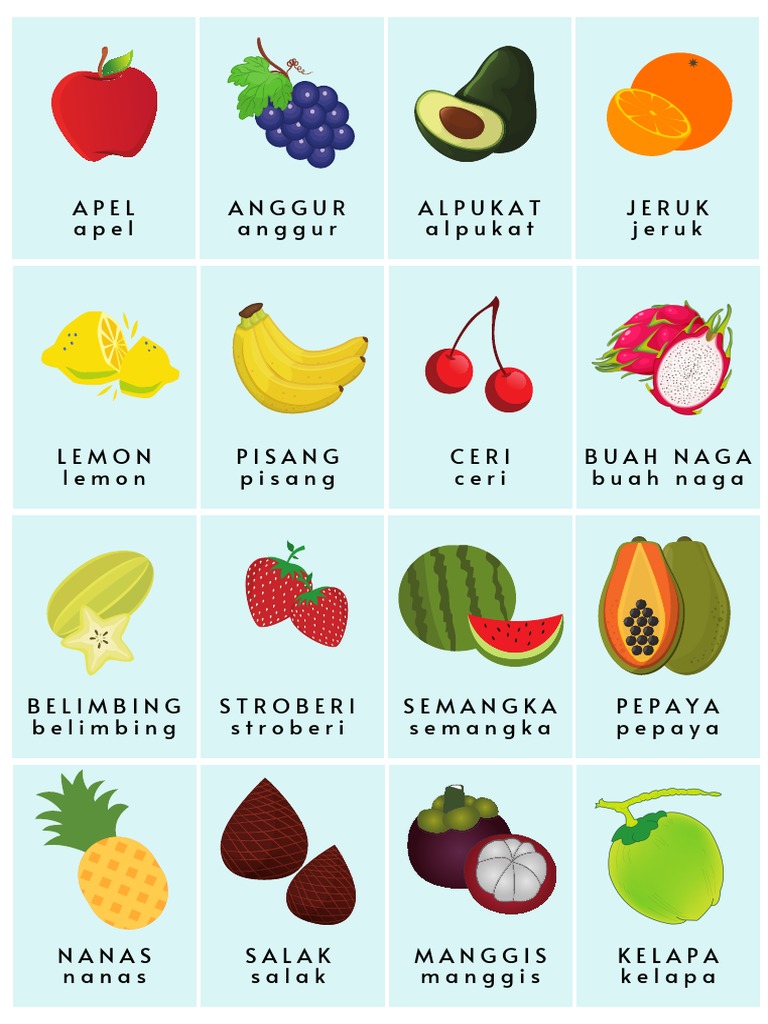 Flash Card Buah | PDF
