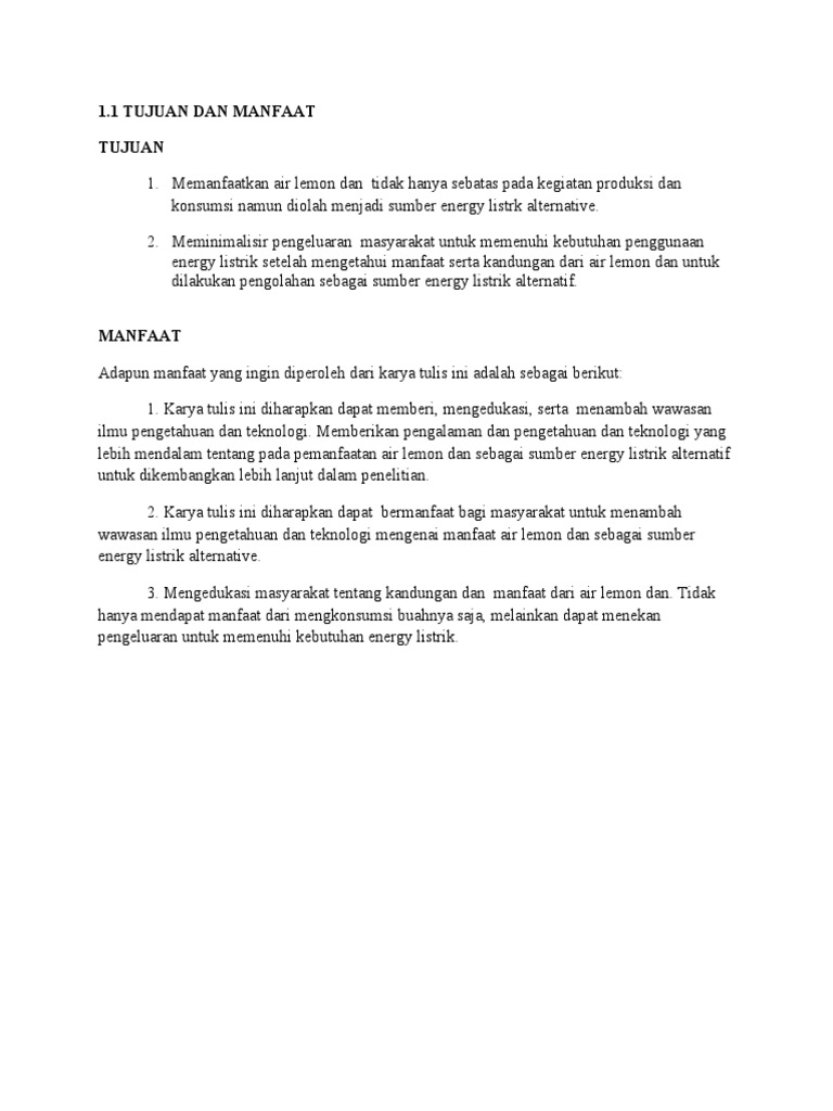 TUJUAN DAN MANFAAT (Makalah Kimia) | PDF