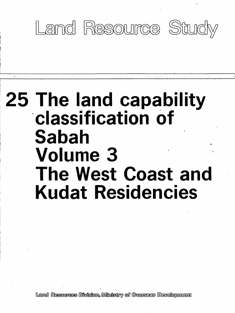Land Capability Classification of Sabah Volume Th-Wageningen University ...
