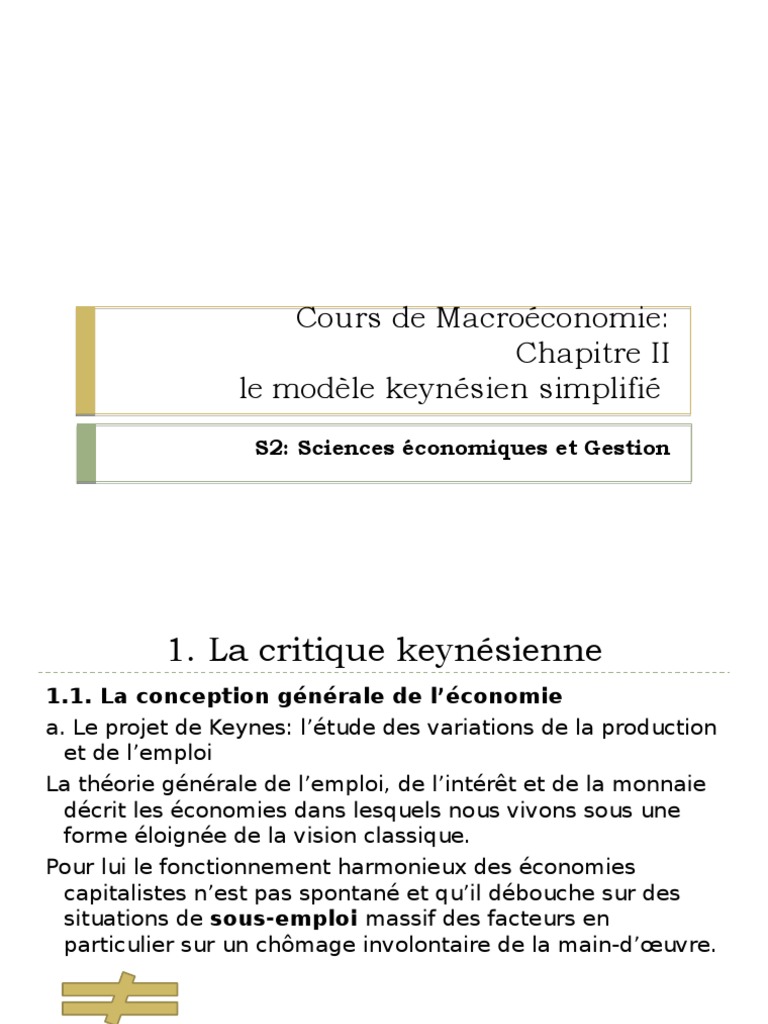 Macro Chap 2 | PDF | Keynésianisme | Effet multiplicateur