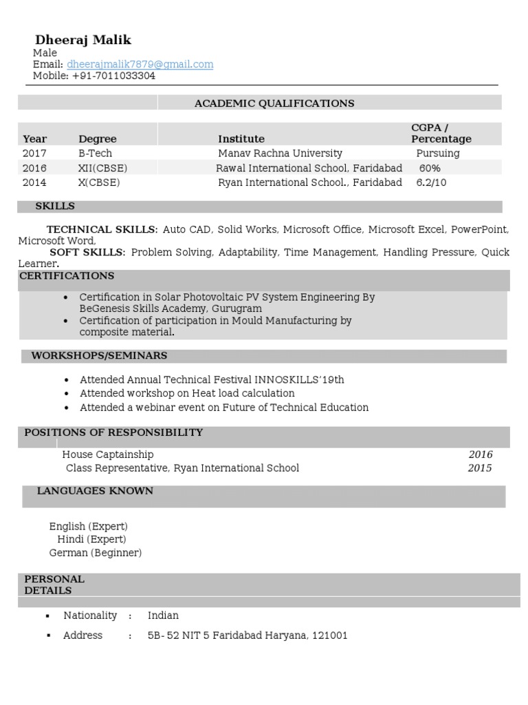Bhawna Malik CV | PDF