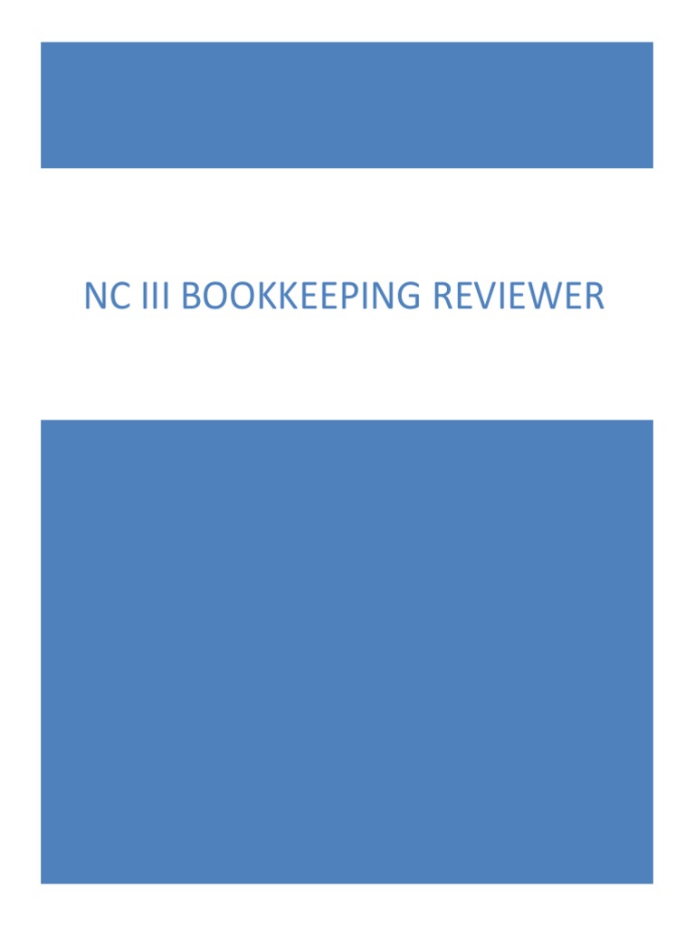 NC-III Bookkeeping Reviewer | PDF