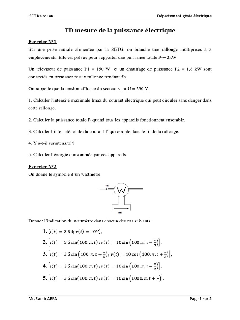 TD 4 Mesure - 2 | PDF | Méthodes et références pédagogiques | Technologie et ingénierie
