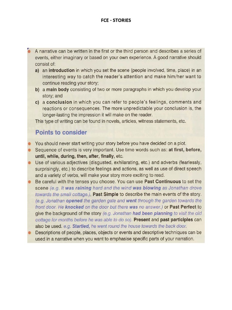 FCE Writing Stories | PDF