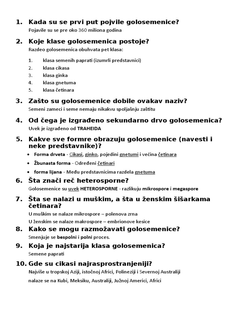 Golosemenice Skraceno | PDF