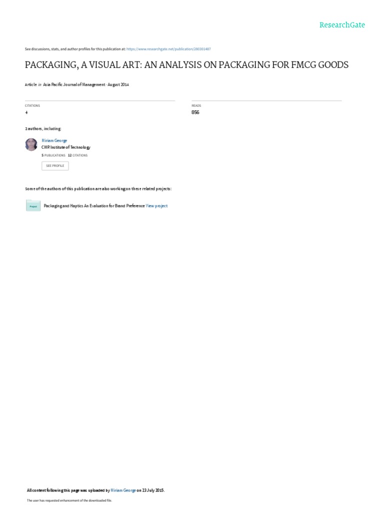 Packaging A Visual Art PDF | PDF | Packaging And Labeling | Marketing