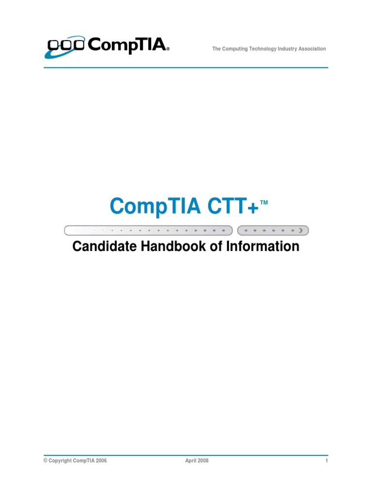Comptia CTT+: Candidate Handbook of Information | PDF | Test ...