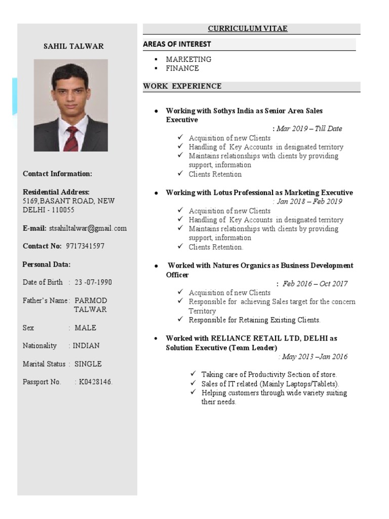 CV - Sahil GJ | PDF | Business