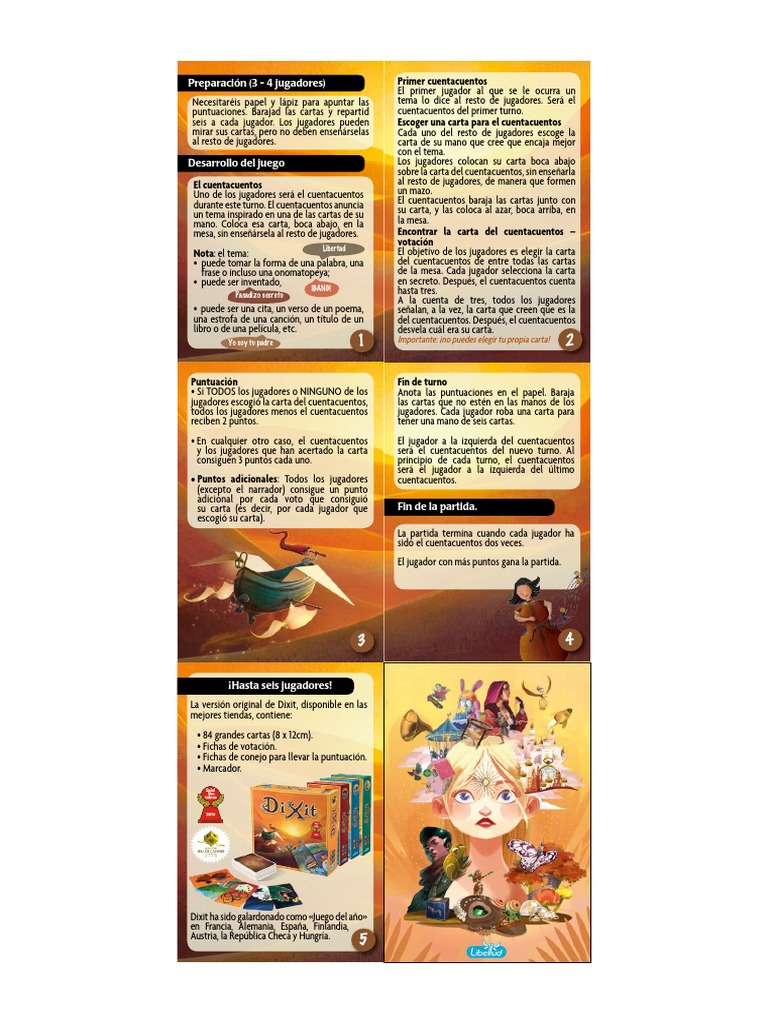 Dixit PNP Rules Es PDF | PDF | Juegos de mesa | Juego de azar