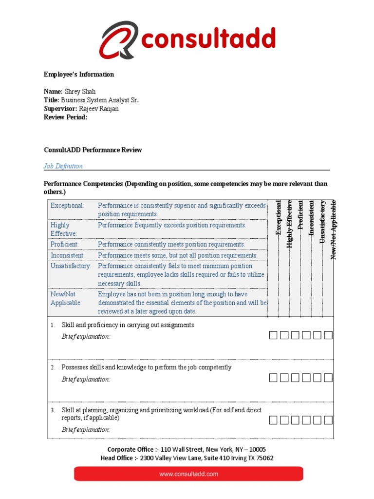 Performance Review - Draft1 | PDF | Competence (Human Resources ...