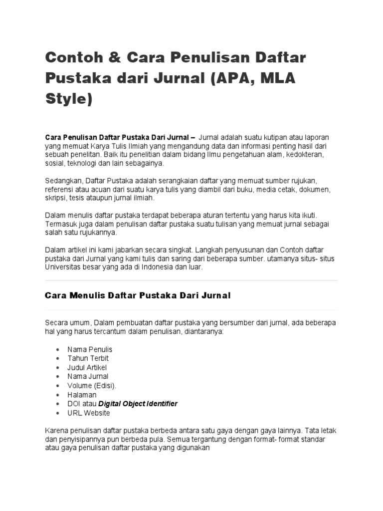 Contoh Penulisan Dapus | PDF