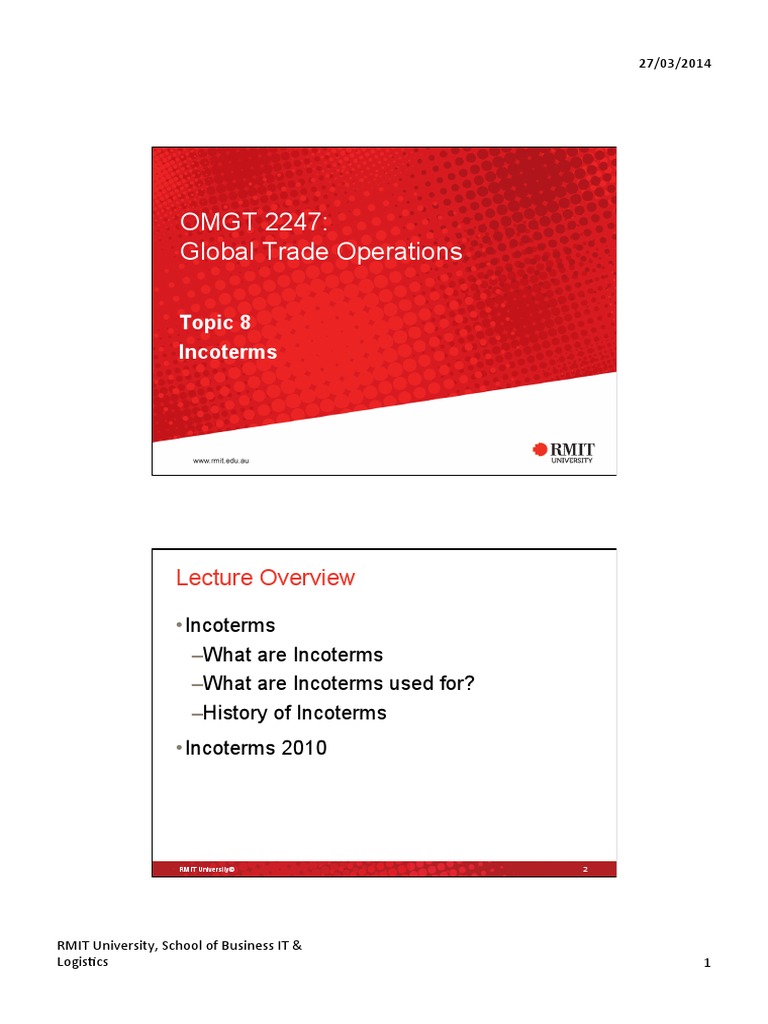 Topic 8 - Global Trade Operations Slides-1 | PDF | International ...