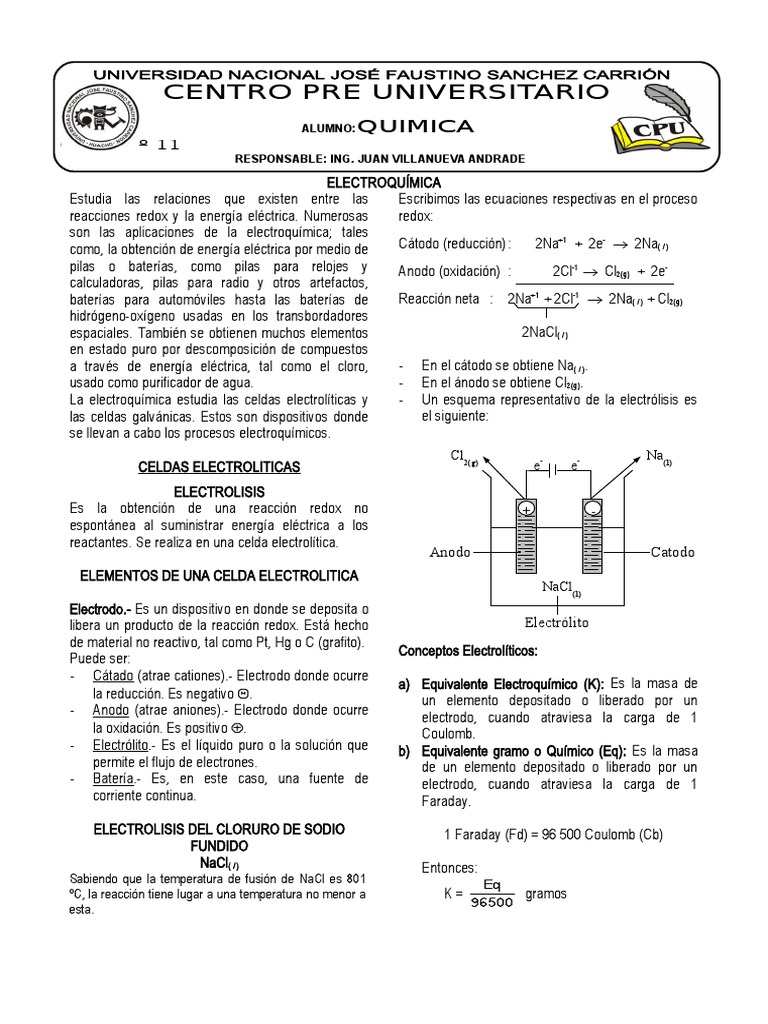 Guía 11-Electro | PDF | Redox | Electrodo