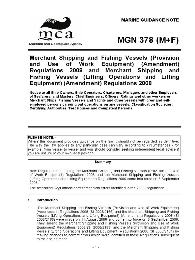 MGN 378 (M+F) : Marine Guidance Note | PDF | Government Information ...