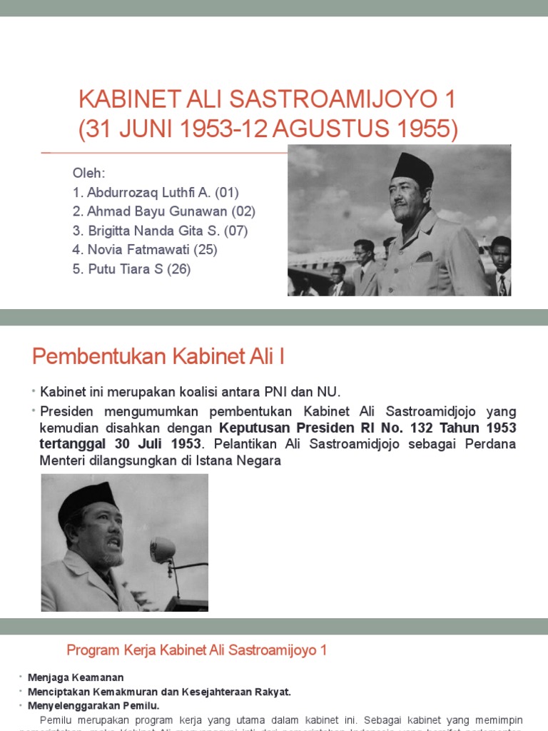 Kabinet Ali Sastroamijoyo 1-1 | PDF | Politik