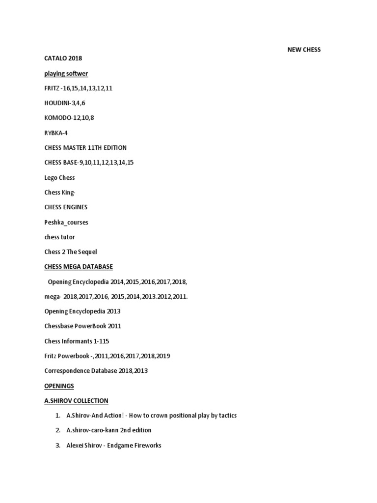 New Chess Catalog | PDF | Chess Openings | Chess Strategy