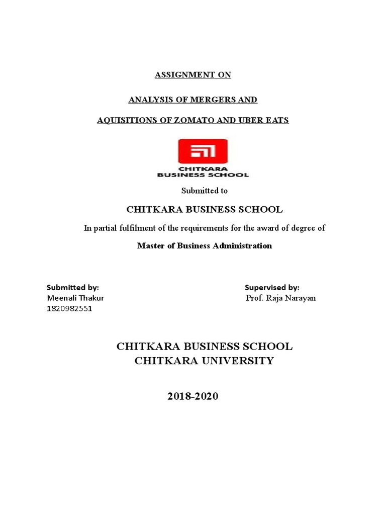 Zomato's Acquisition of Uber Eats Explained | PDF | Mergers And ...