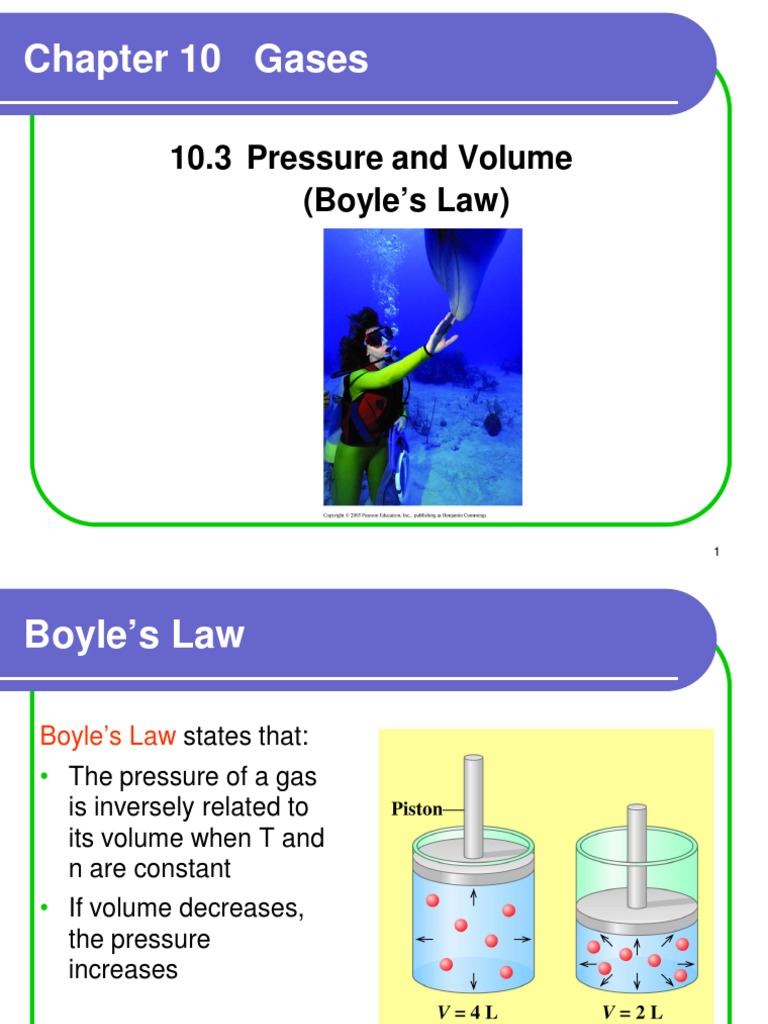 Chapter 10 Gases: 10.3 Pressure and Volume (Boyle's Law) | PDF | Gases ...