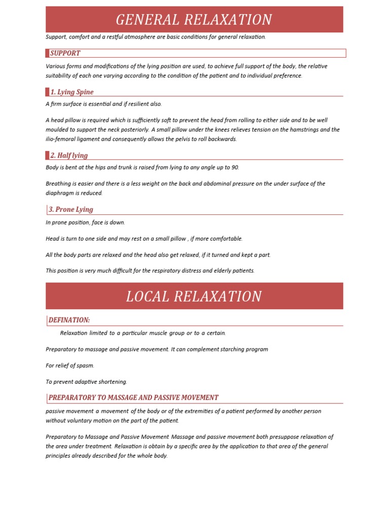 General Relaxation | PDF | Relaxation (Psychology) | Massage