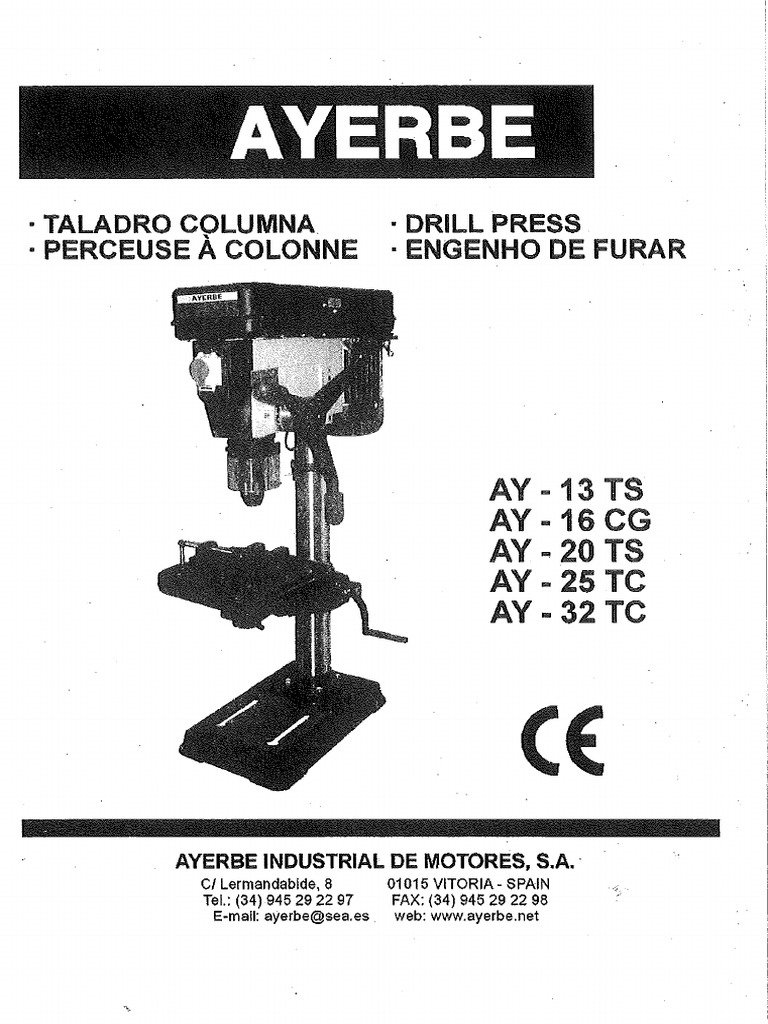 Manual Instrucciones Taladro Columna