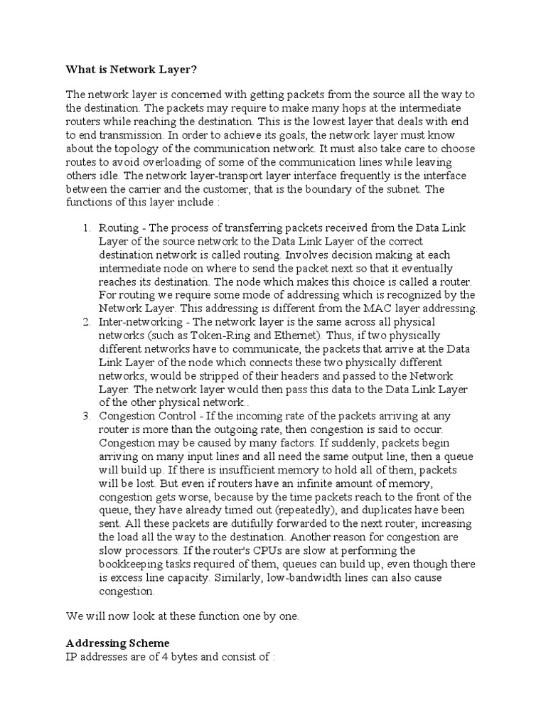 What is the Network Layer | PDF | Packet Switching | Computer Network