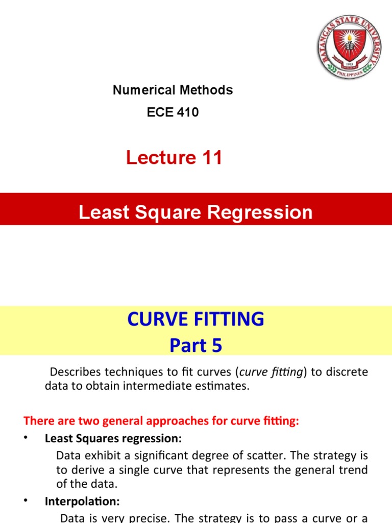 Least Square Regression: Numerical Methods ECE 410 | Download Free PDF ...