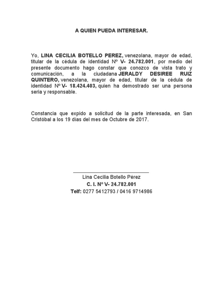 A Quien Pueda Interesar | PDF | Derecho