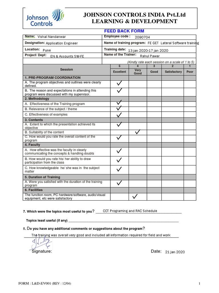 FEQTT-27 - Training Feedback Form PDF | PDF | Learning | Cognitive Science