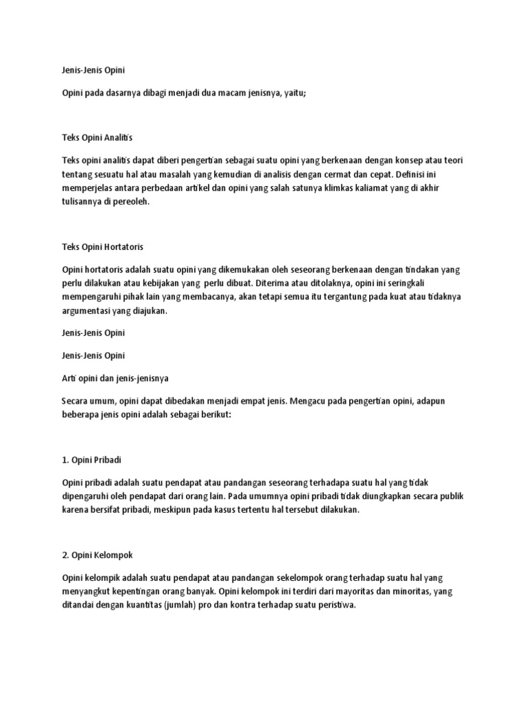 Jenis2 Opini | PDF | Sains & Matematika