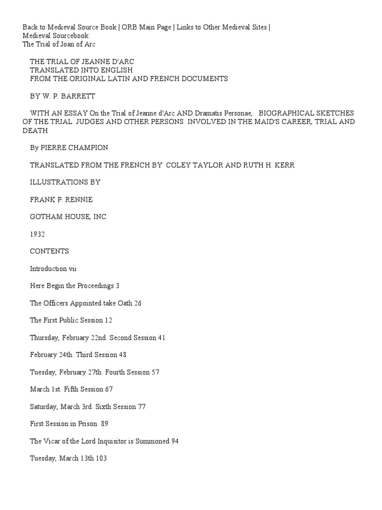 Trial of Joan of Arc | PDF | Joan Of Arc | Anglicanism