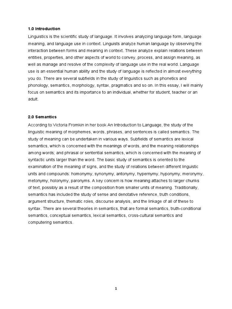 The Importance of Semantics To An Individual | PDF | Semantics ...